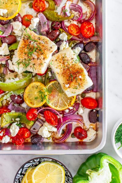 Sheet Pan Mediterranean Cod - xoxoBella
