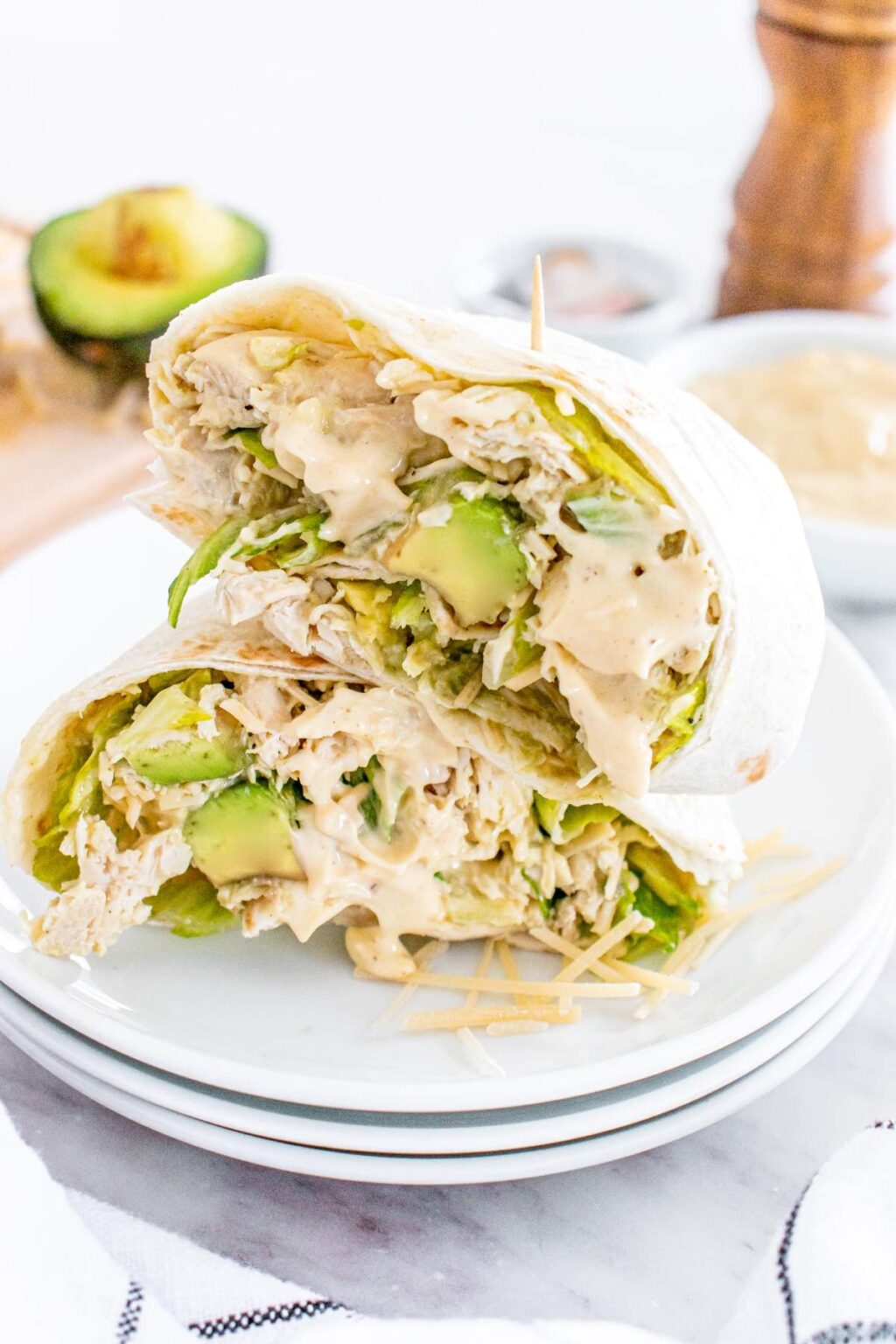 Chicken Caesar Avocado Wrap - xoxoBella