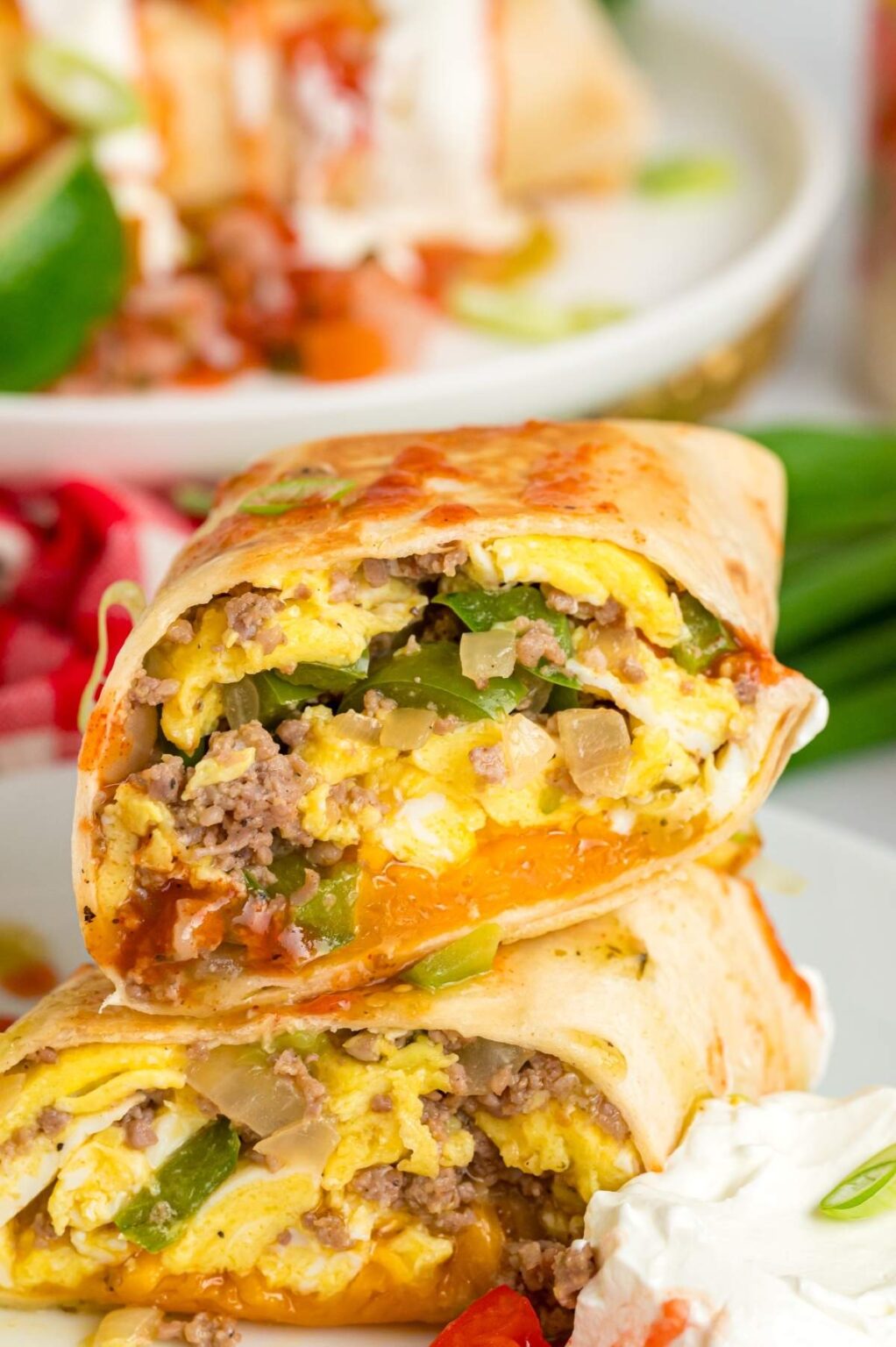 Sausage Breakfast Burritos - xoxoBella