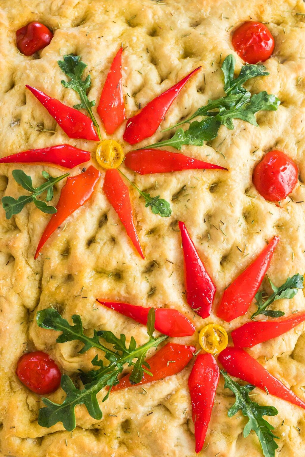 Christmas Poinsettia Focaccia Bread - xoxoBella