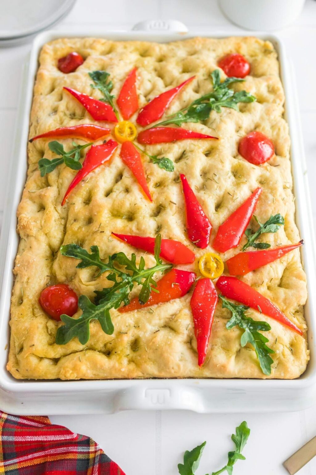 Christmas Poinsettia Focaccia Bread - xoxoBella