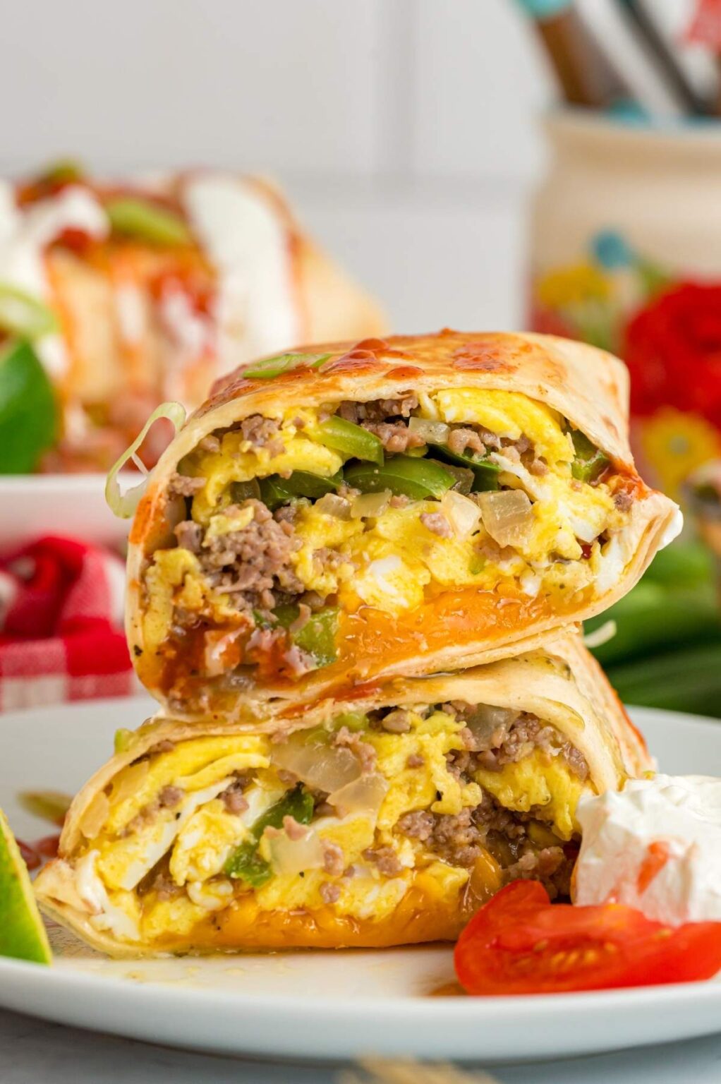 Sausage Breakfast Burritos - xoxoBella