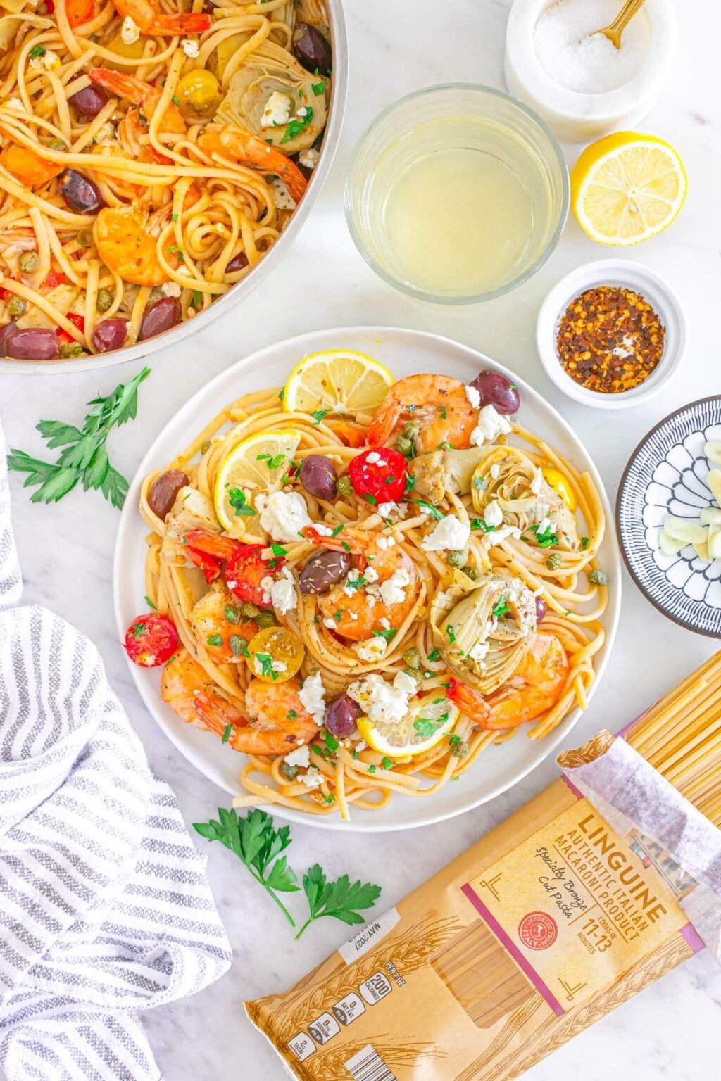 Mediterranean Shrimp Linguine - xoxoBella