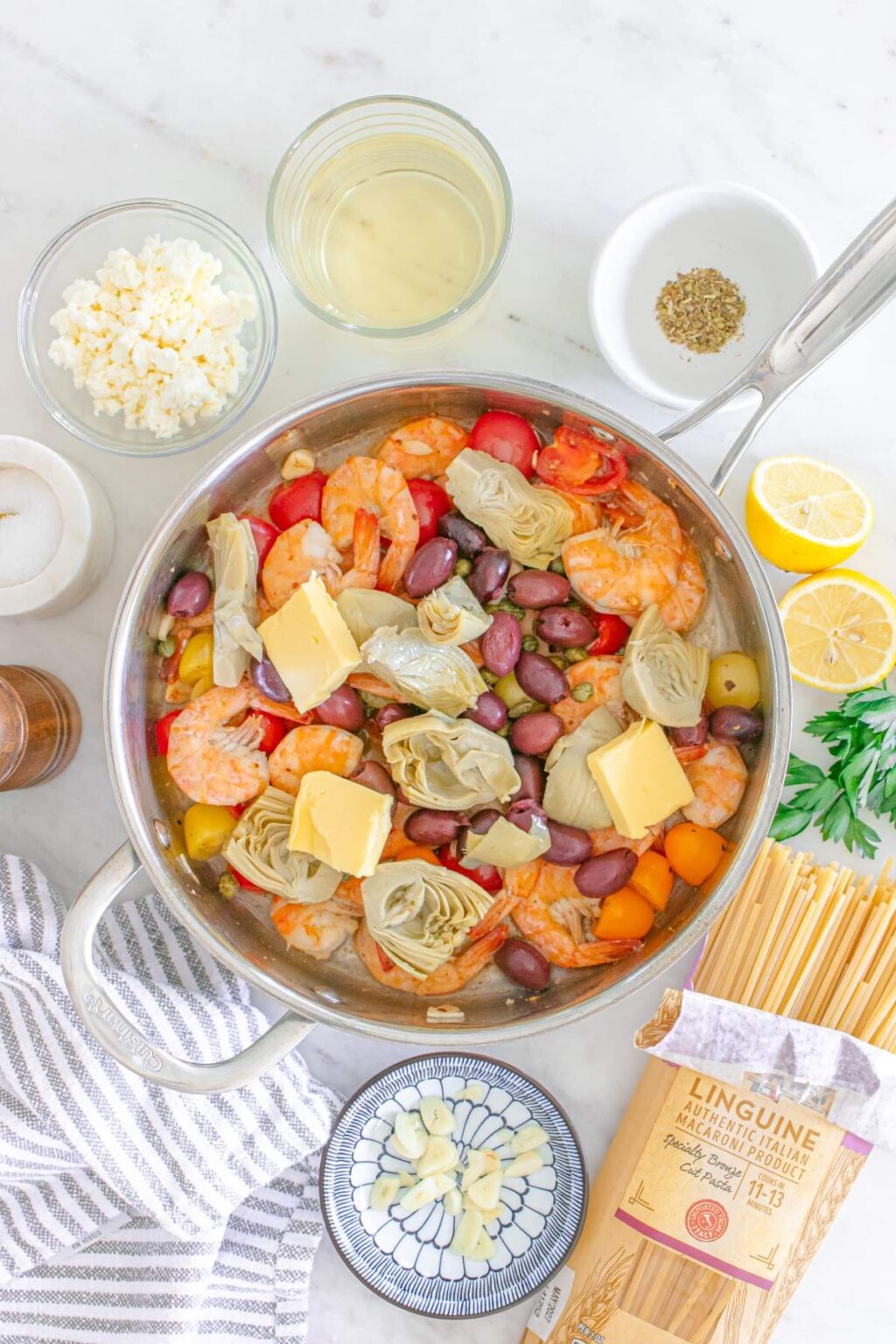 Mediterranean Shrimp Linguine - xoxoBella