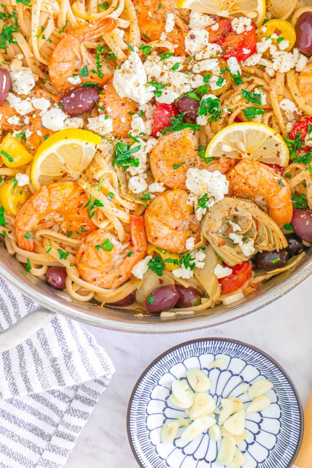 Mediterranean Shrimp Linguine - xoxoBella