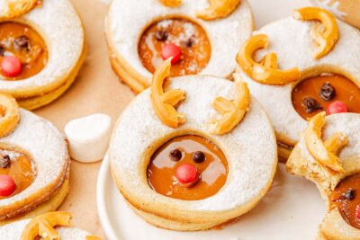 Biscoff Reindeer Linzer Cookies - xoxoBella