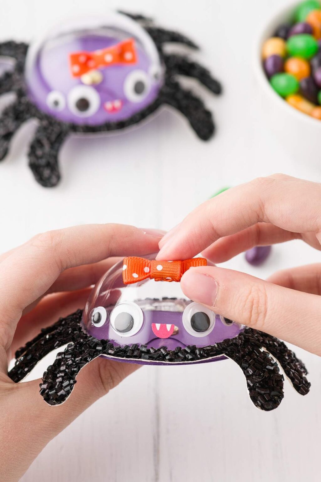 DIY Halloween Spider Dome Candy Holder - xoxoBella