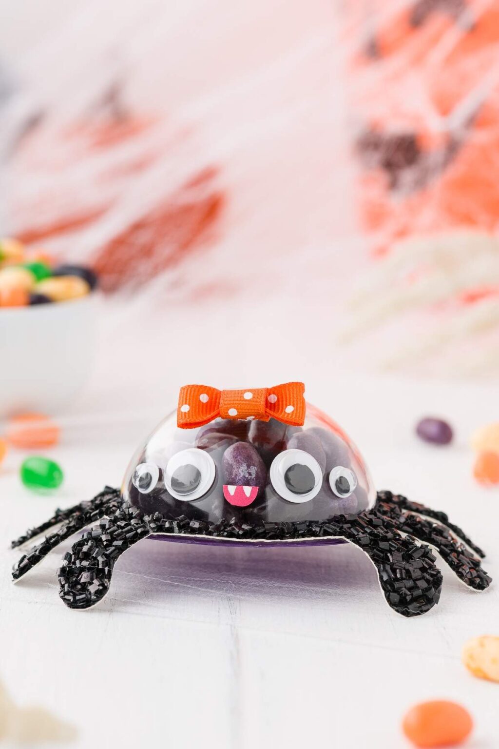 DIY Halloween Spider Dome Candy Holder - xoxoBella