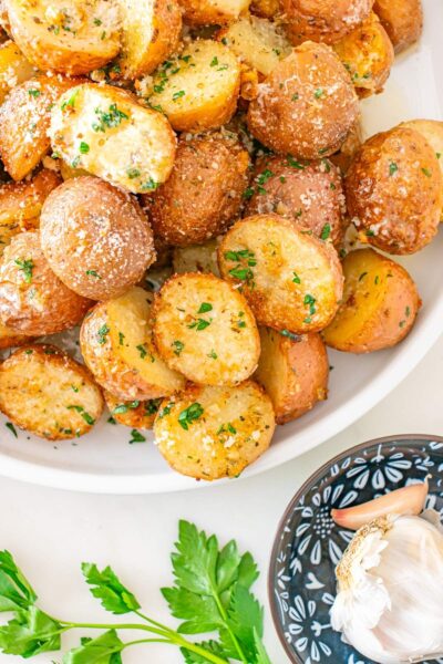 Garlic Parmesan Baby Potatoes - xoxoBella