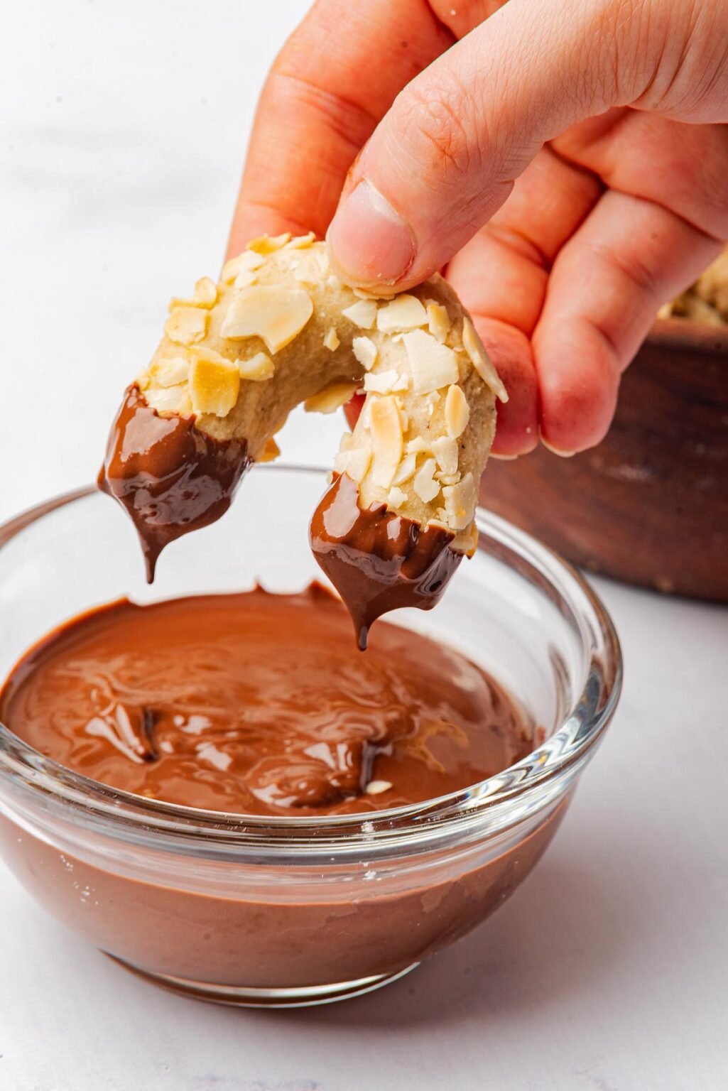 Chocolate Dipped Almond Horn Cookies - xoxoBella