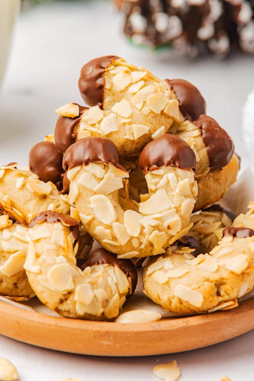 Chocolate Dipped Almond Horn Cookies - xoxoBella