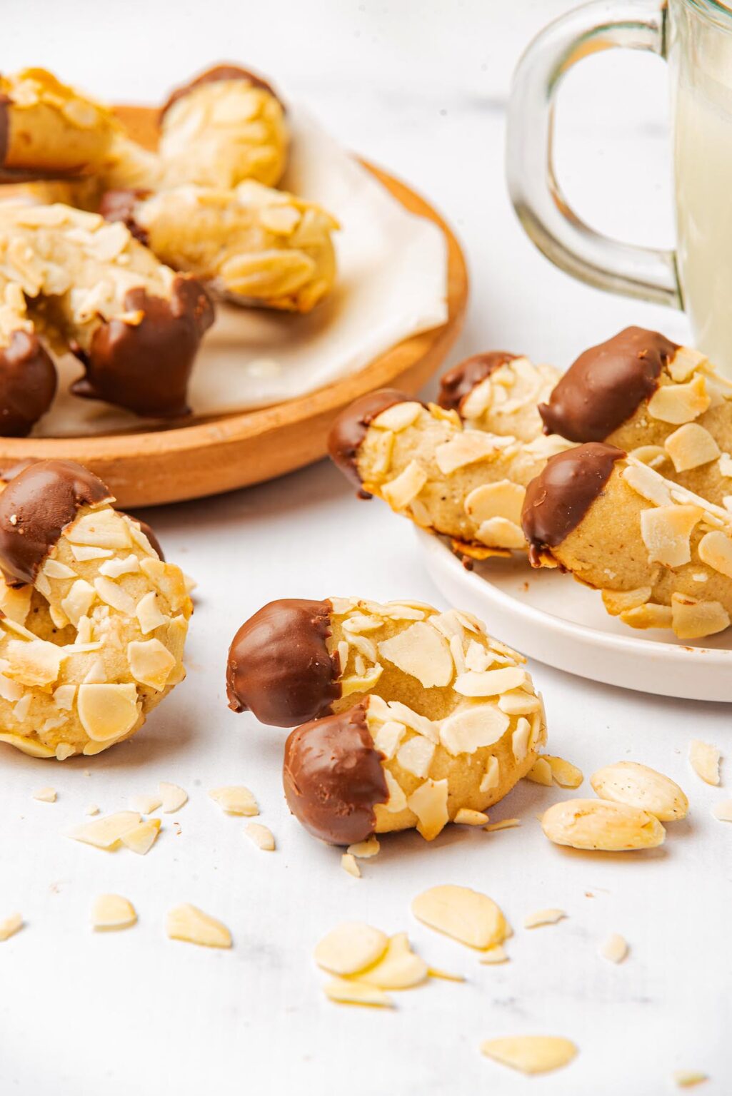 Chocolate Dipped Almond Horn Cookies - xoxoBella