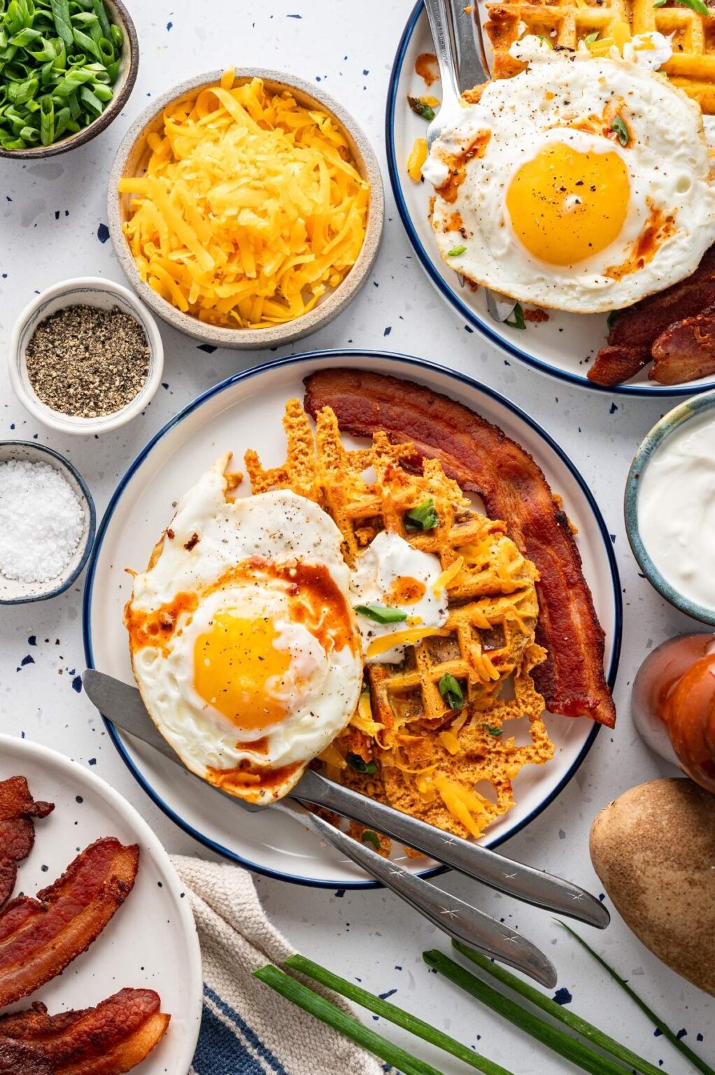 Cheesy Potato Waffles