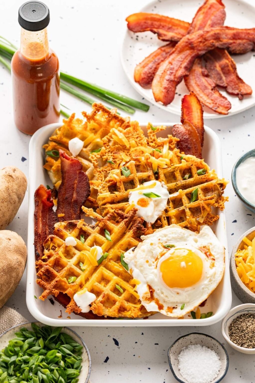 Cheesy Potato Waffles