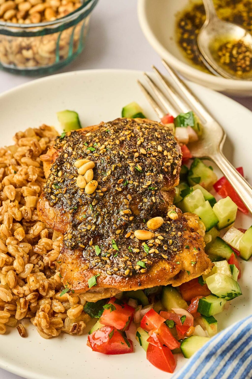 Za'atar Crusted Chicken with Farro