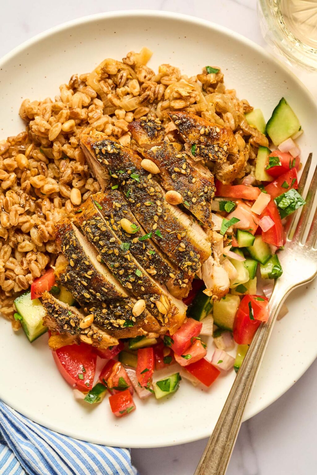 Za'atar Crusted Chicken with Farro