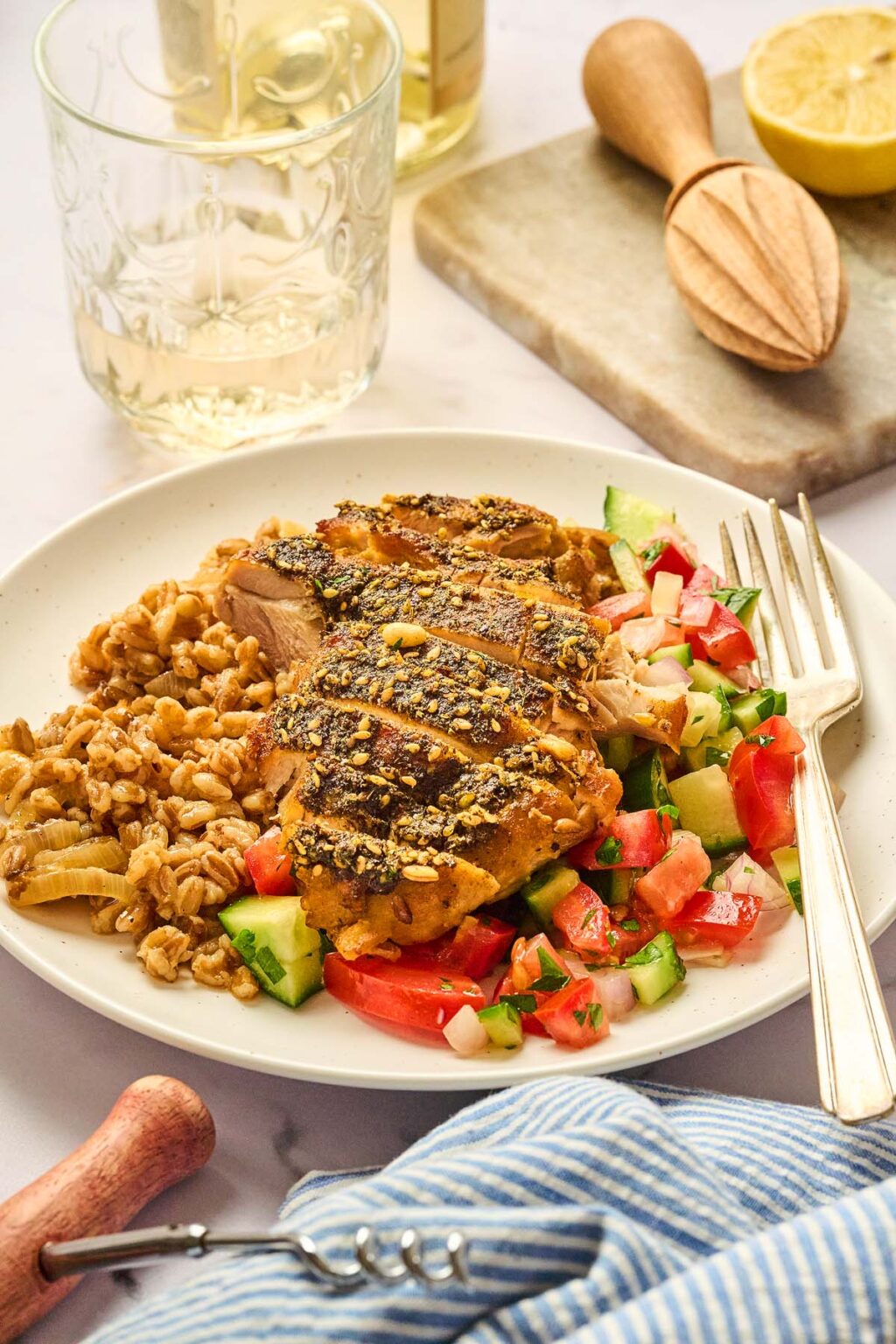 Za'atar Crusted Chicken with Farro