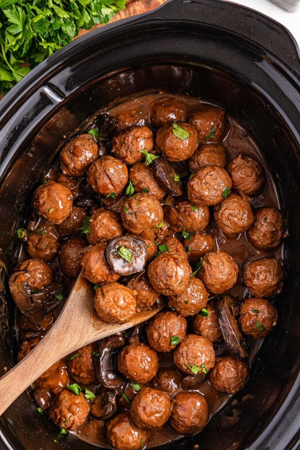 Slow Cooker Salisbury Steak Meatballs