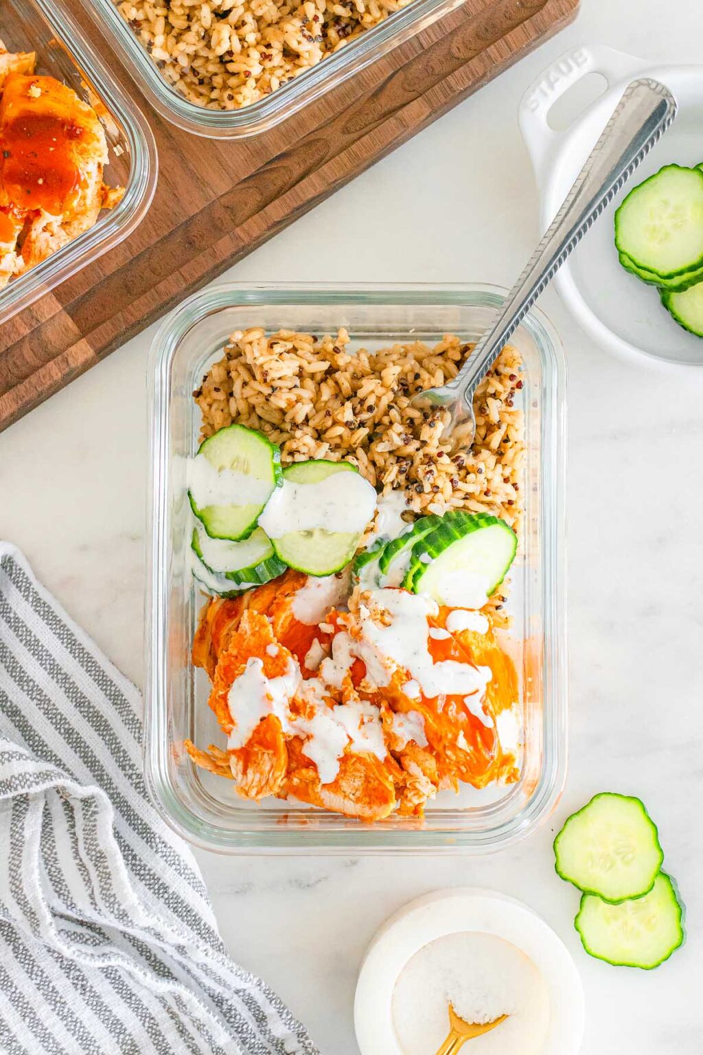 Meal Prep Buffalo Chicken Bowls