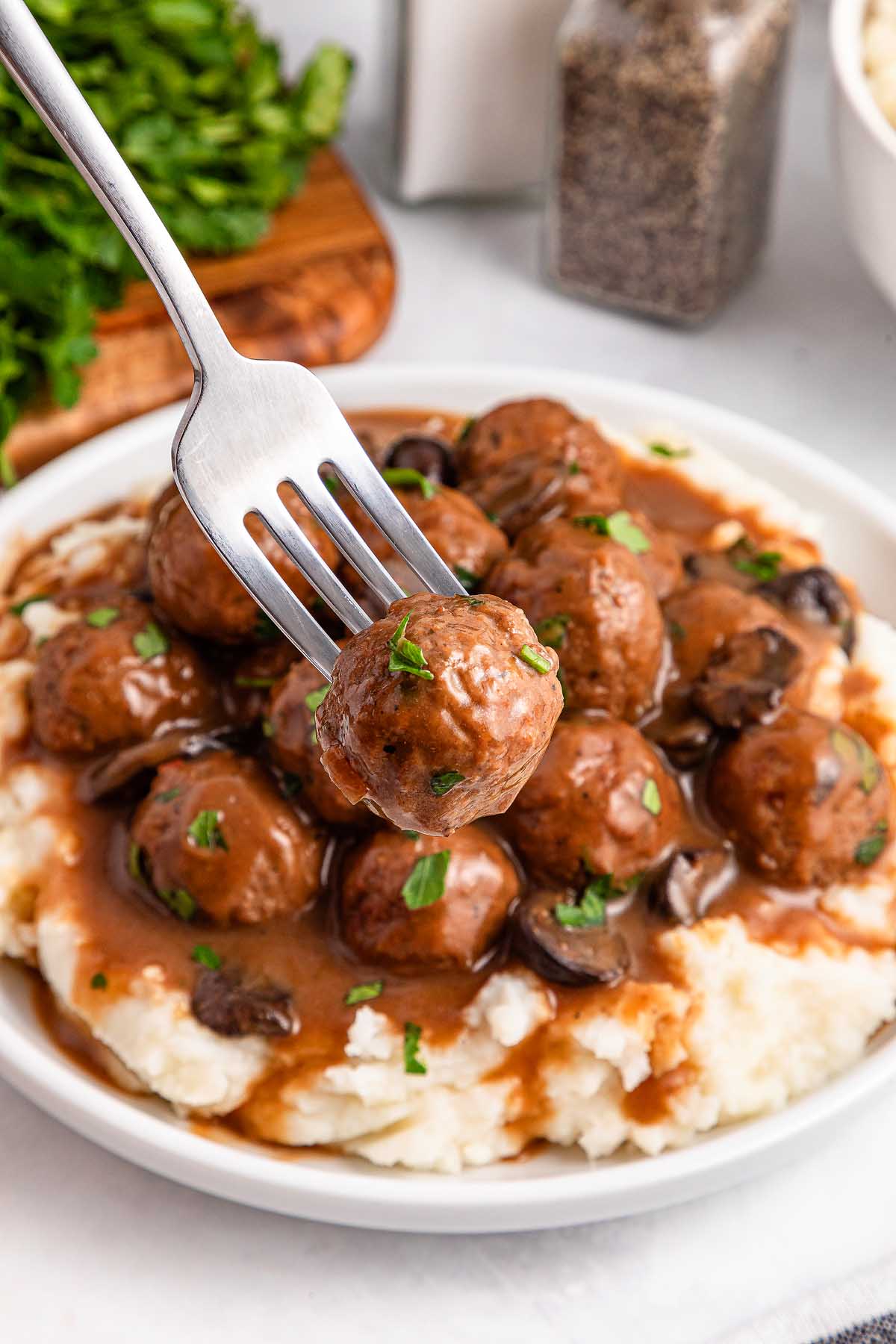 Slow Cooker Salisbury Steak Meatballs